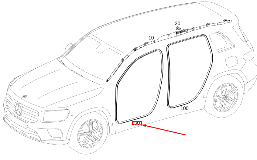 MERCEDES-BENZ GLB X247 Front Door Seal Edge Guard A2476920000 NEW ...