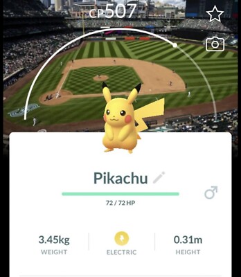 Pokémon Go Trade - Pikachu Non Shiny - Seattle Mariners Background | eBay