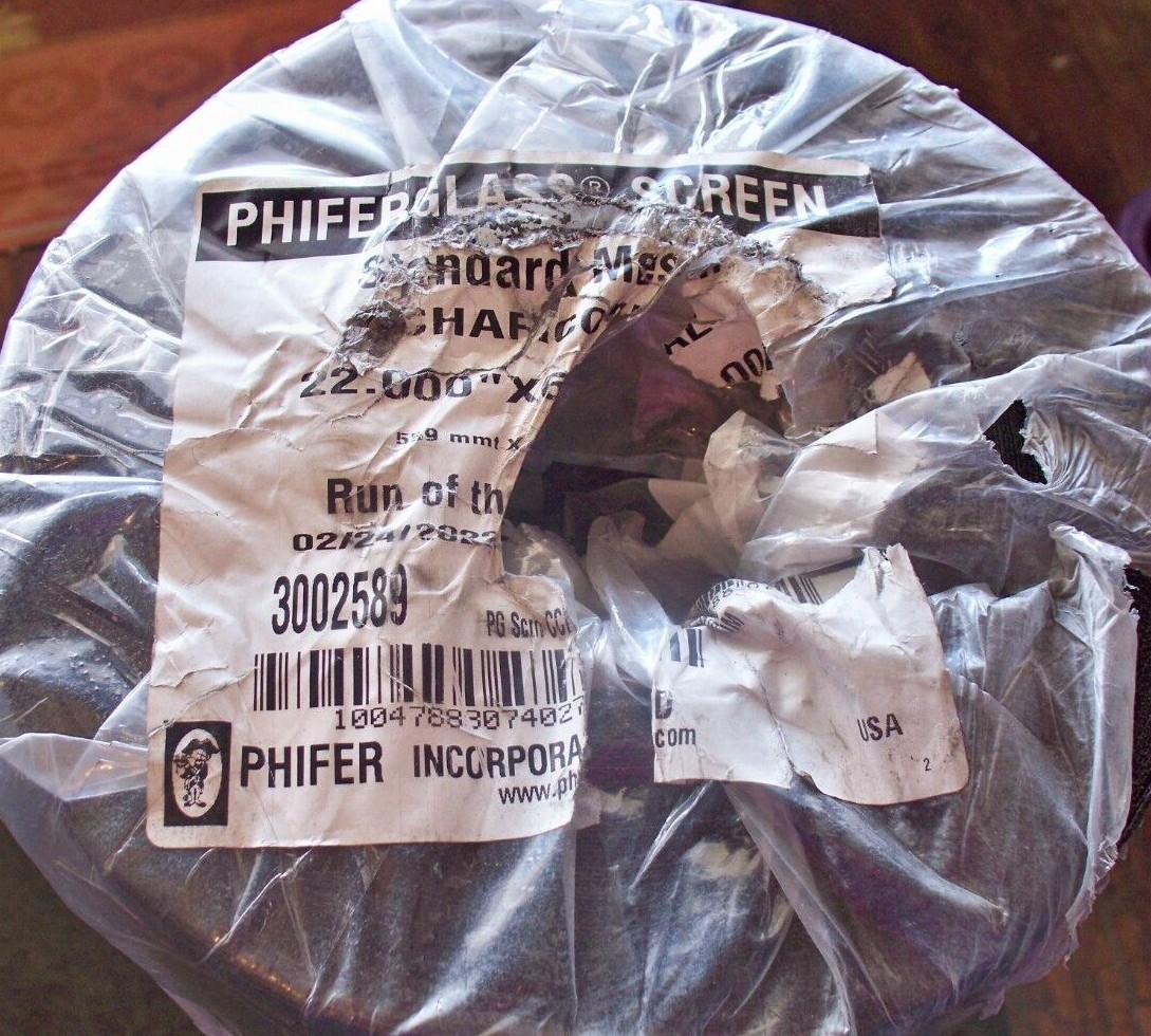Phiferglass Window Screen Roll, 22 in x 600 ft Fiberglass, Charcoal ...