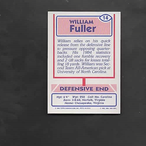 1985 Topps USFL #14 WILLIAM FULLER | eBay