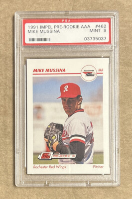 1991 Impel Pre Rookie AAA Mike Mussina Rochester Red Wings Card #462 ...