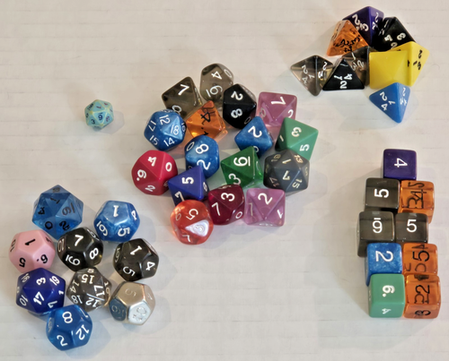 Lot of 40+ random dice (different shapes sizes colors) DND | eBay