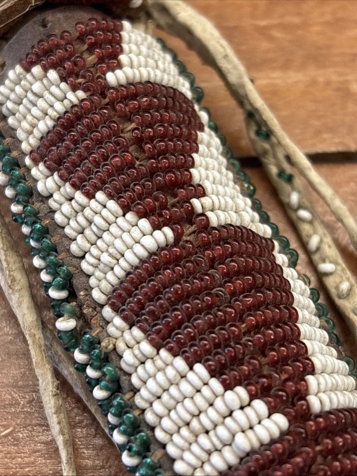 Antique Native American Beaded Apache Whet Stone Case 1880s Sinew Sewn ...