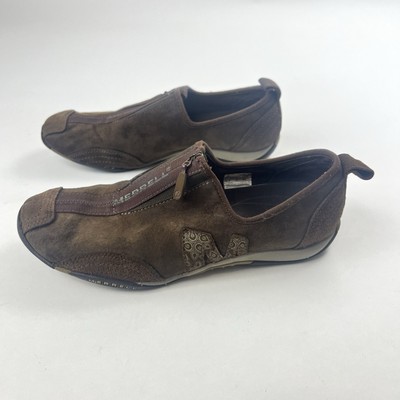 Merrell Barrado Women Size 8 Slip-On Brown Suede Zip-Up Casual Shoes | eBay