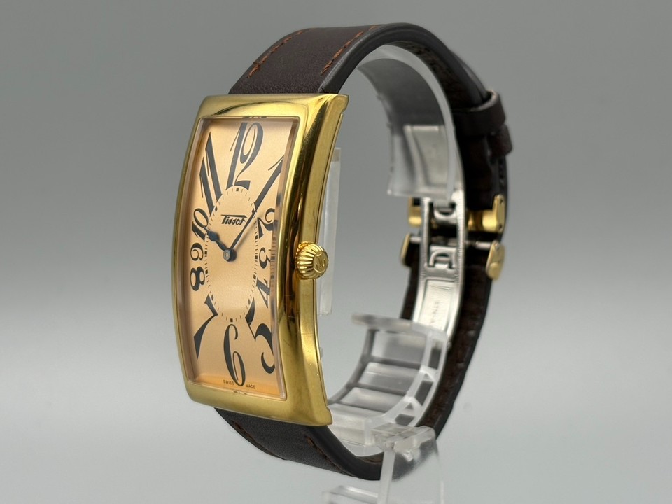 [Excellent] TISSOT Heritage T117509A Gold Dial Banana Quartz Men's ...