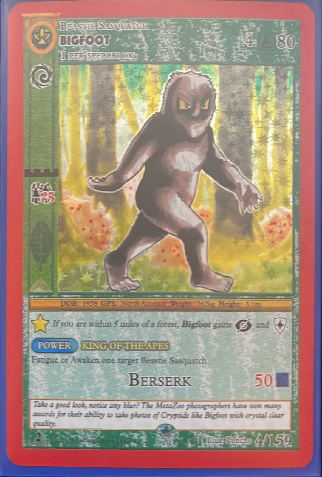 Metazoo Cryptid Nation 2nd Edition BIGFOOT FULL HOLO 4/159 MINT | eBay