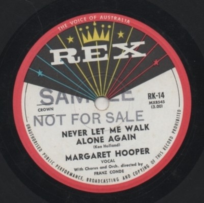 MARGARET HOOPER Rare 1960 Oz Promo Only 7" OOP Rex Single "Never Let Me ...