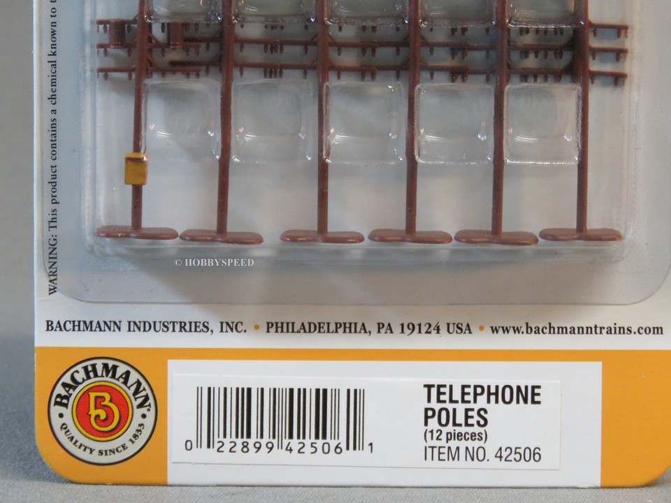 BACHMANN N SCALE TELEPHONE POLES (12) train scenery accessory utility ...