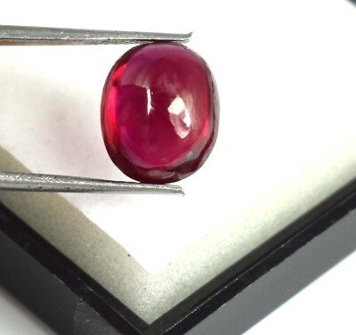 Oval Cabochon Natural 10.40 Ct Burma Red Ruby Loose Gemstone Certified ...