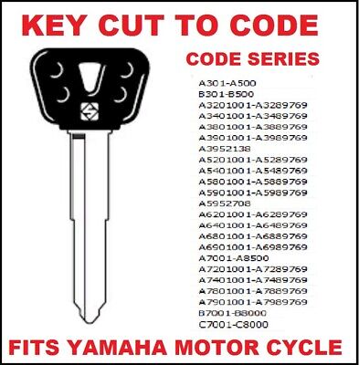 Keys Cut To Code Number Suitable for YAMAHA Motor Cycle Key Cut | eBay ...