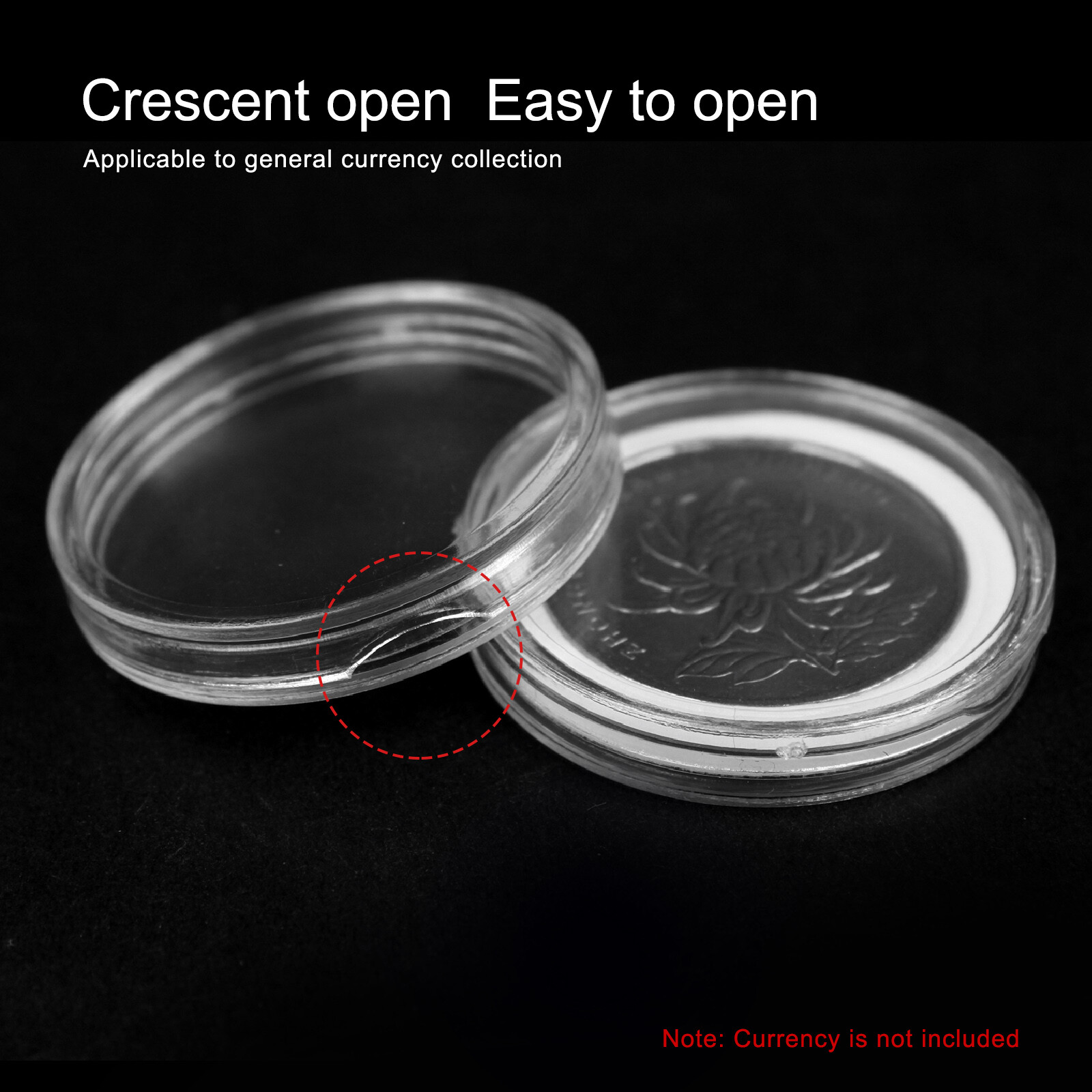 100PCS 30mm Silver Gold Coin Cases Capsules Holder Clear Plastic Round ...