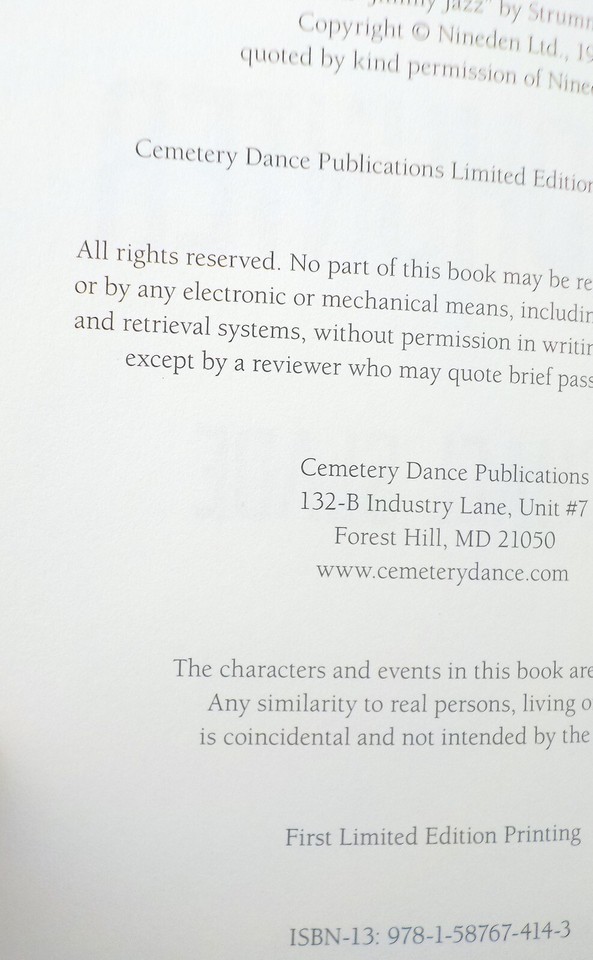 HEADHUNTER Micheal Slade Signed Numbered First Edition Cemetary Dance ...