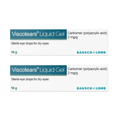 2x Visco Tears Carbomer Liquid Gel - 10g Sterile Drops for Dry Eyes UK ...