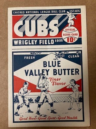 1935 Chicago Cubs Score Card vs Philadelphia Unscored | eBay