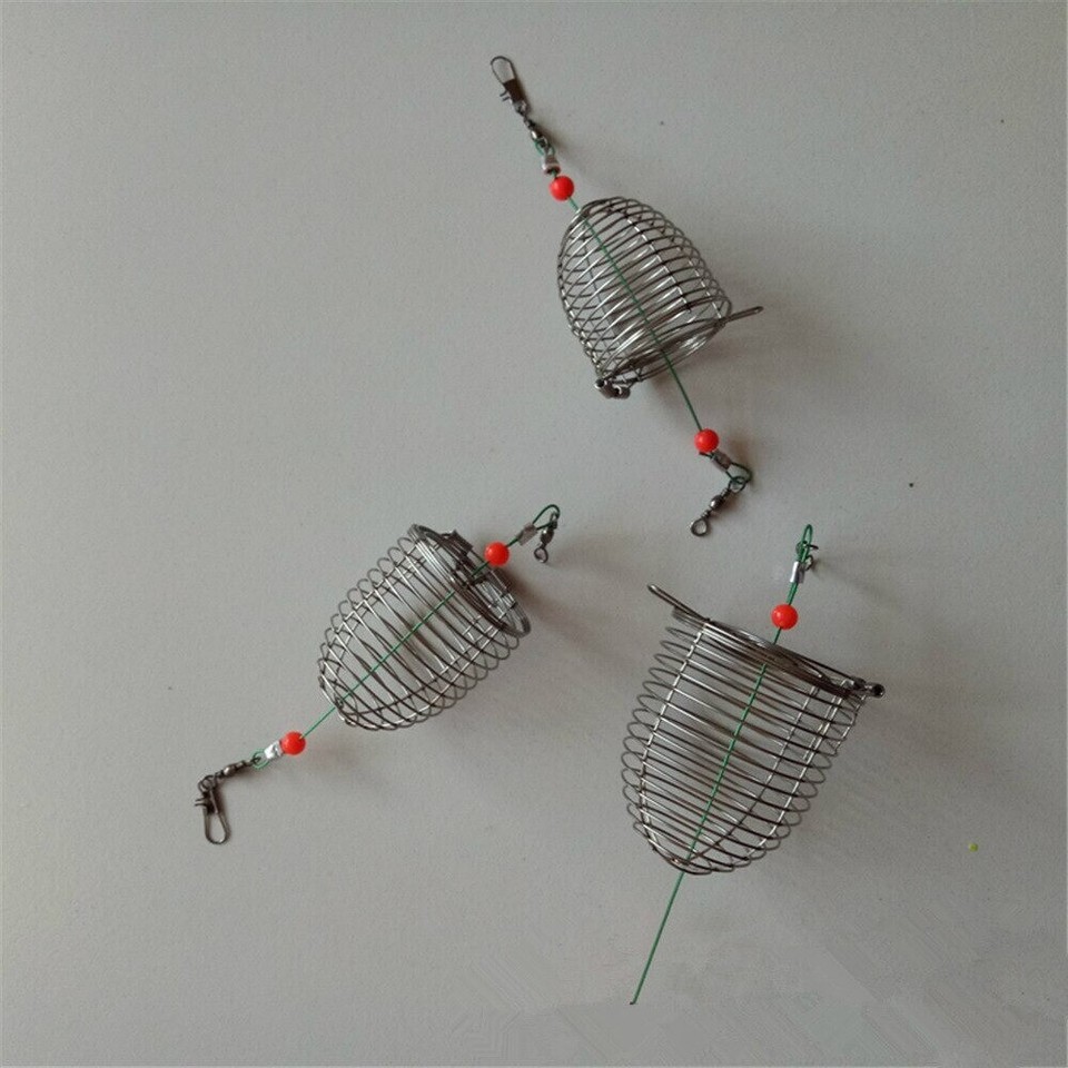 Steel Fishing Bait Cage Dispenser Basket Feeder Chum Attractant Salt ...