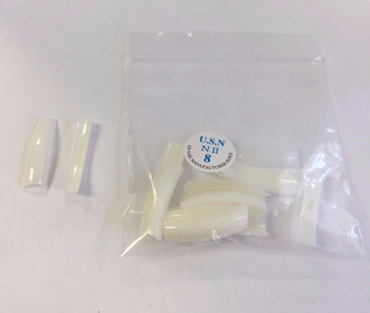 Made in USA U.S.N Nail Tips Size 8 Assorted Choice (50 Tips/ bag) | eBay