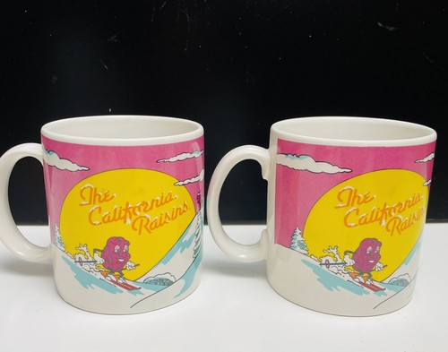 VTG Set of 2 California Raisins Winter Coffee Mugs Applause 1988 #30088 ...