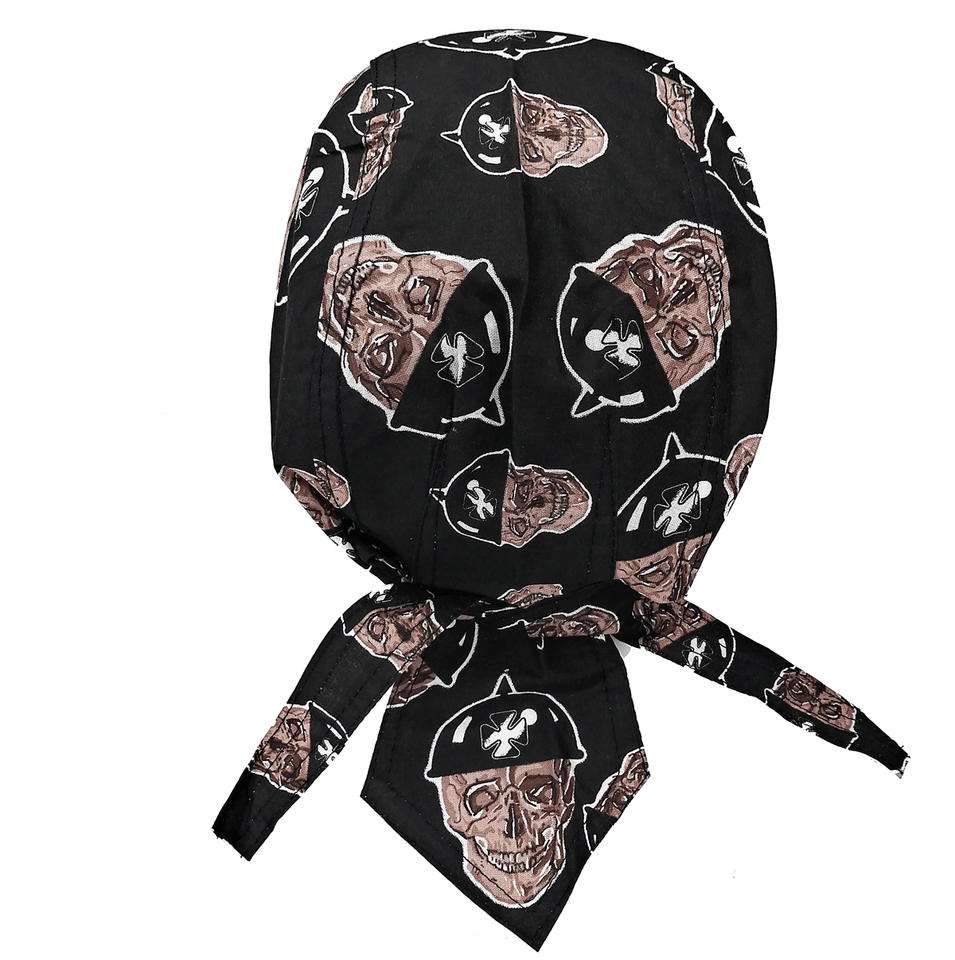 Durag Skull Cap Head Wrap Biker Motorcycle Du Do Black Bandana Paisley ...
