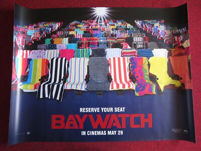 BAYWATCH UK QUAD (30"x 40") ROLLED POSTER DWAYNE JOHNSON ZAK EFRON 2017 ...