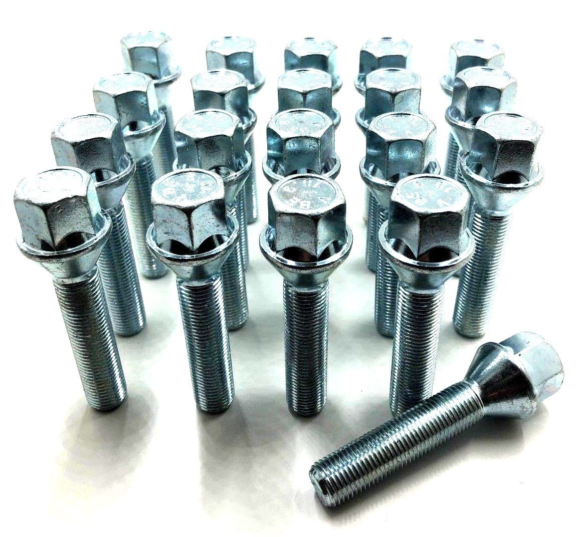 20 X EXETENED ALLOY WHEEL BOLTS MERCEDES M14 x 1.5 40MM 17 HEX NUTS ...