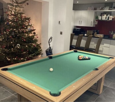 7ft Rustic Oak With Green Cloth Pool Dining & Table Tennis Table | eBay UK
