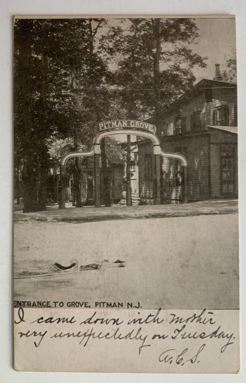 1907 NJ Postcard Pitman New Jersey Entrance to Grove vintage sign ...