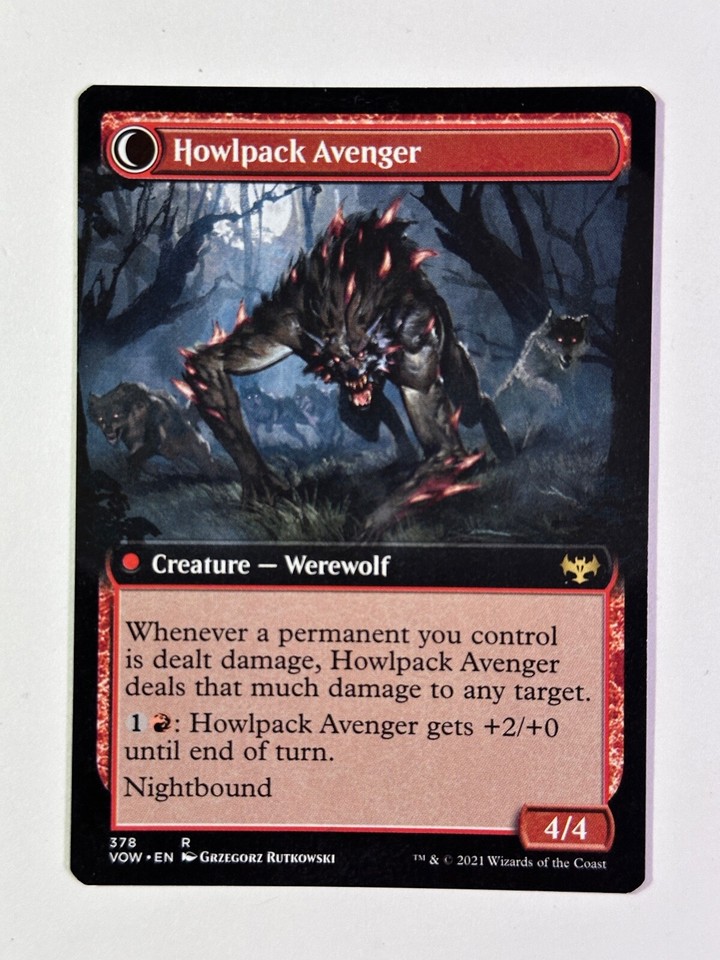 MTG Ill-Tempered Loner Howlpack Avenger VOW 378 Extended Art Crimson ...