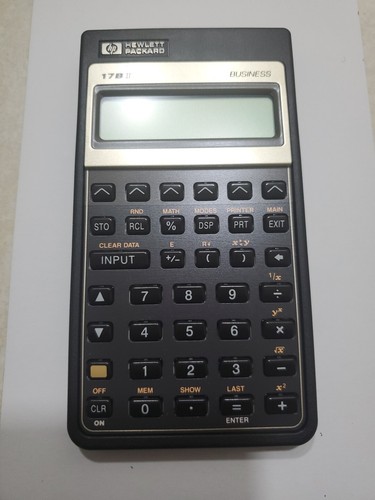 HP 1987 HEWLETT PACKARD 17B 2 BUSINESS FINANCIAL CALCULATOR w/CASE ...