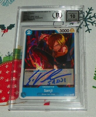 Eric Vale Sanji One Piece Signed Card 10 Auto Grade BAS #ST12-011 C ...