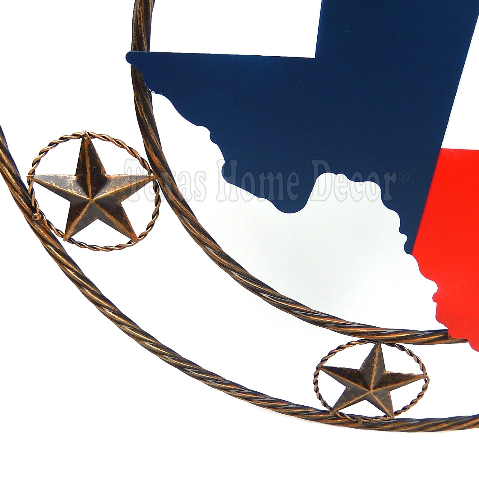 24" TEXAS Map Wall Decor Texas Flag Outline Plaque with Circle Rope ...