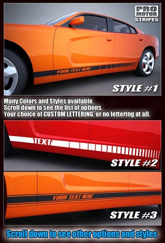 Dodge Charger 2011-2023 Rocker Panel Side Accent Stripes Decals (Choose ...