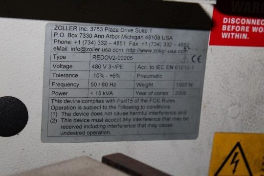 2006 Zoller Redomatic 600 Presetter Model w/Heat Shrinking Option | eBay