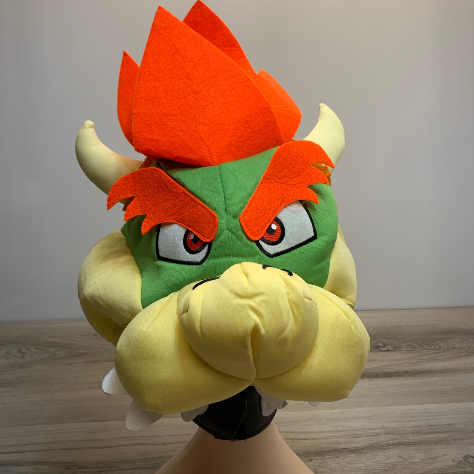 Super Mario Bros. Bowser Adult OSFM Plush Head Hat Ha… - Gem