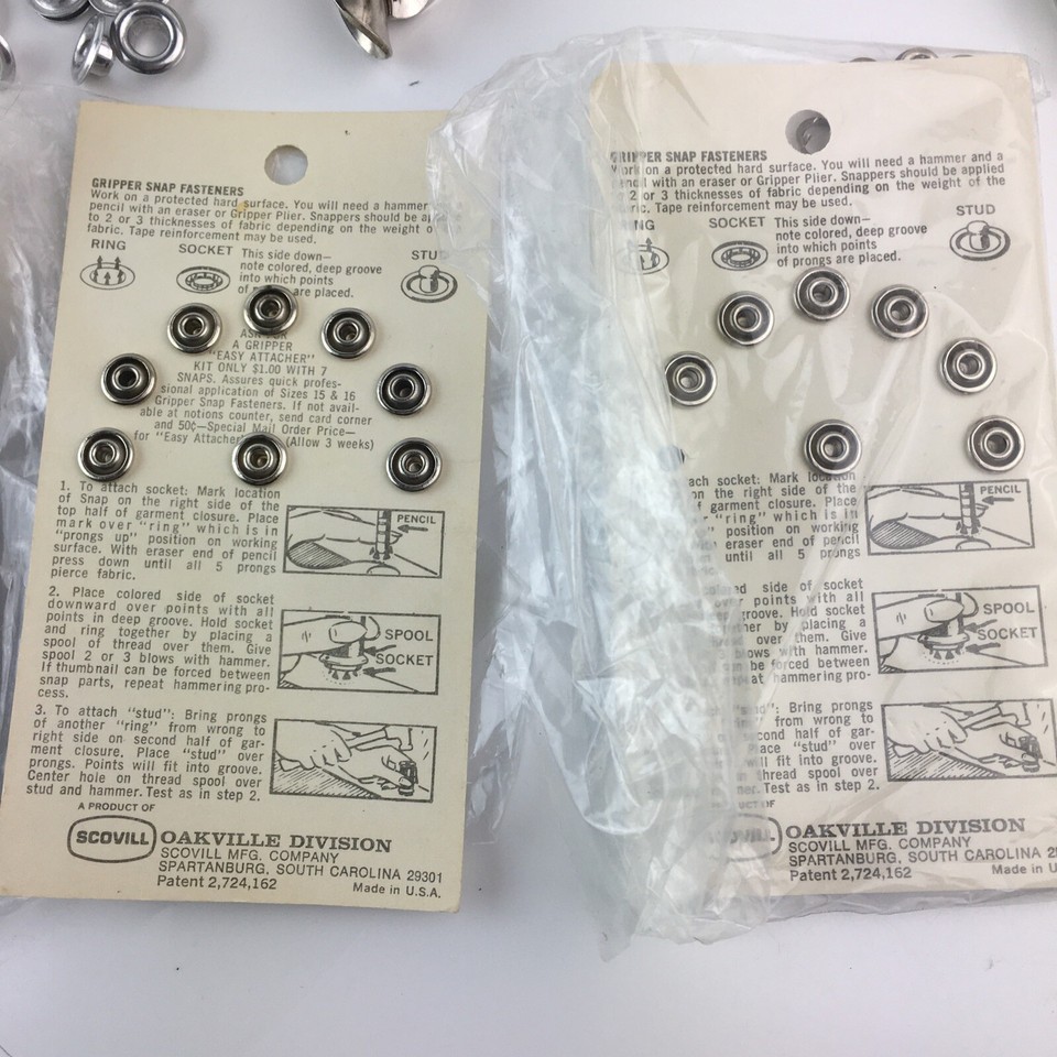 Dritz Grippers Plier Kit Scovill Snap Fasteners & Misc Accessories Lot ...
