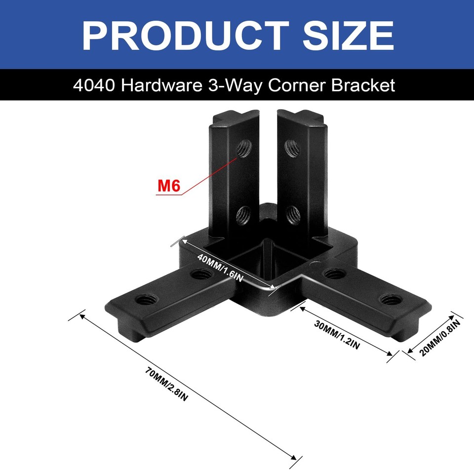 T Slot Corner Bracket Connector For 2020 3030 4040 Aluminum Extrusion ...