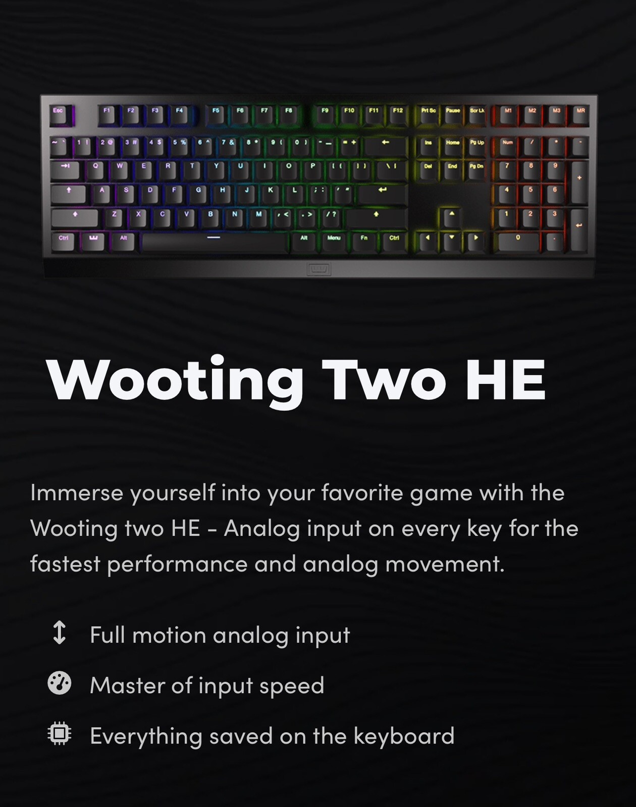 Wooting Two He With Extra Double-Shot PBT White Keycaps