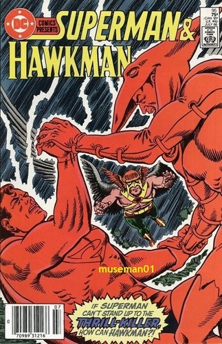 1986 DC Comics Presents #95 SUPERMAN & HAWKMAN ~ Thrill-Killer Battle ...