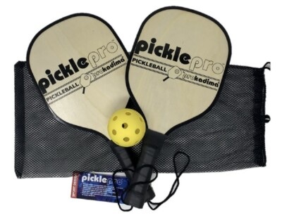 Pro Kadima Pickle Ball Set (PKP-60C) 2 Wooden Marine Grade Lacquer ...