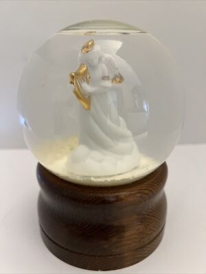 Angel Playing A Harp Musical Snow Globe | eBay