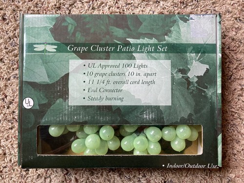 Grape Cluster Patio Light Set 11 Ft Indoor/Outdoor - 10 Clusters -100 ...