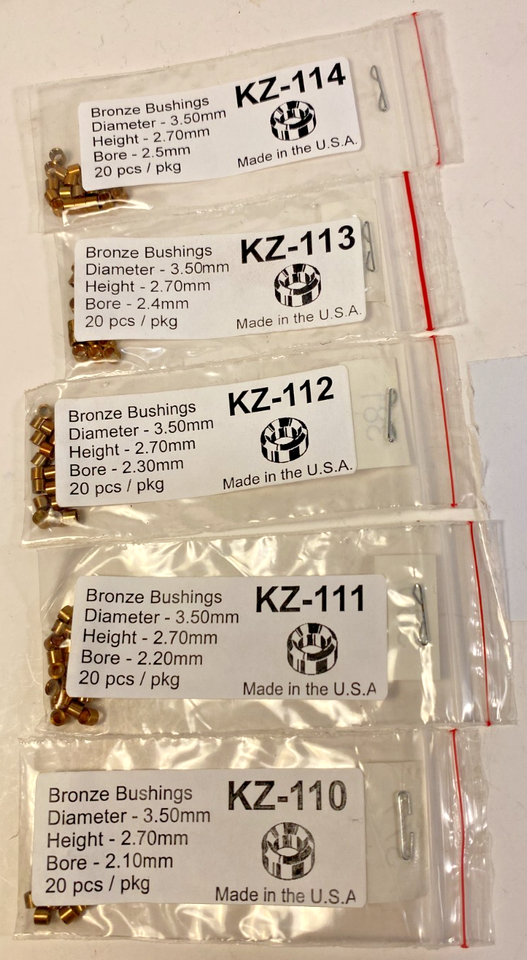 Bronze Clock Bushings Lot KZ-110-111-112-113-114 (100) Count 5 Packs ...