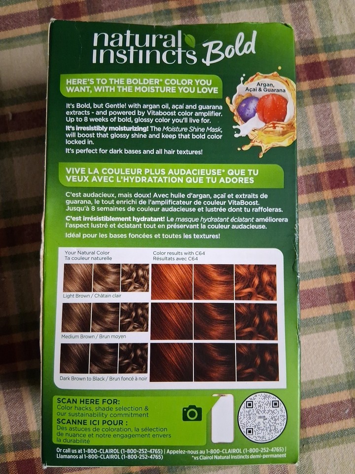 Clairol Natural Instincts Bold, Permanent Hair Color -#C64 Cooper ...