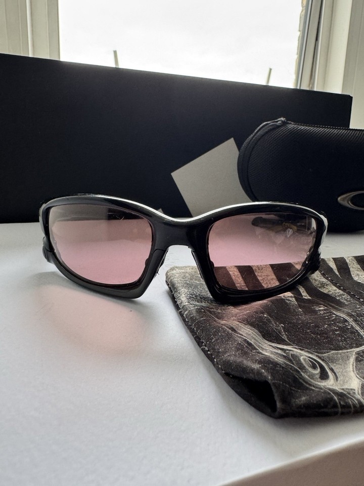 Oakley Split Jacket Sunglasses Black Frame Silver Icon Pink Lens | eBay UK