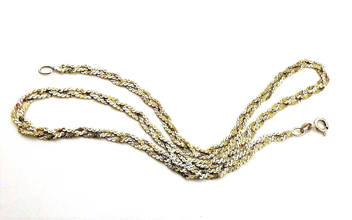 Triple Strand Braided Serpentine Gold Wash 925 Sterli… - Gem