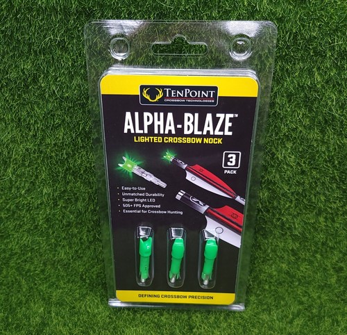 TenPoint Alpha Blaze Lighted Nocks Bowstring Activated, Green 3-Pack ...