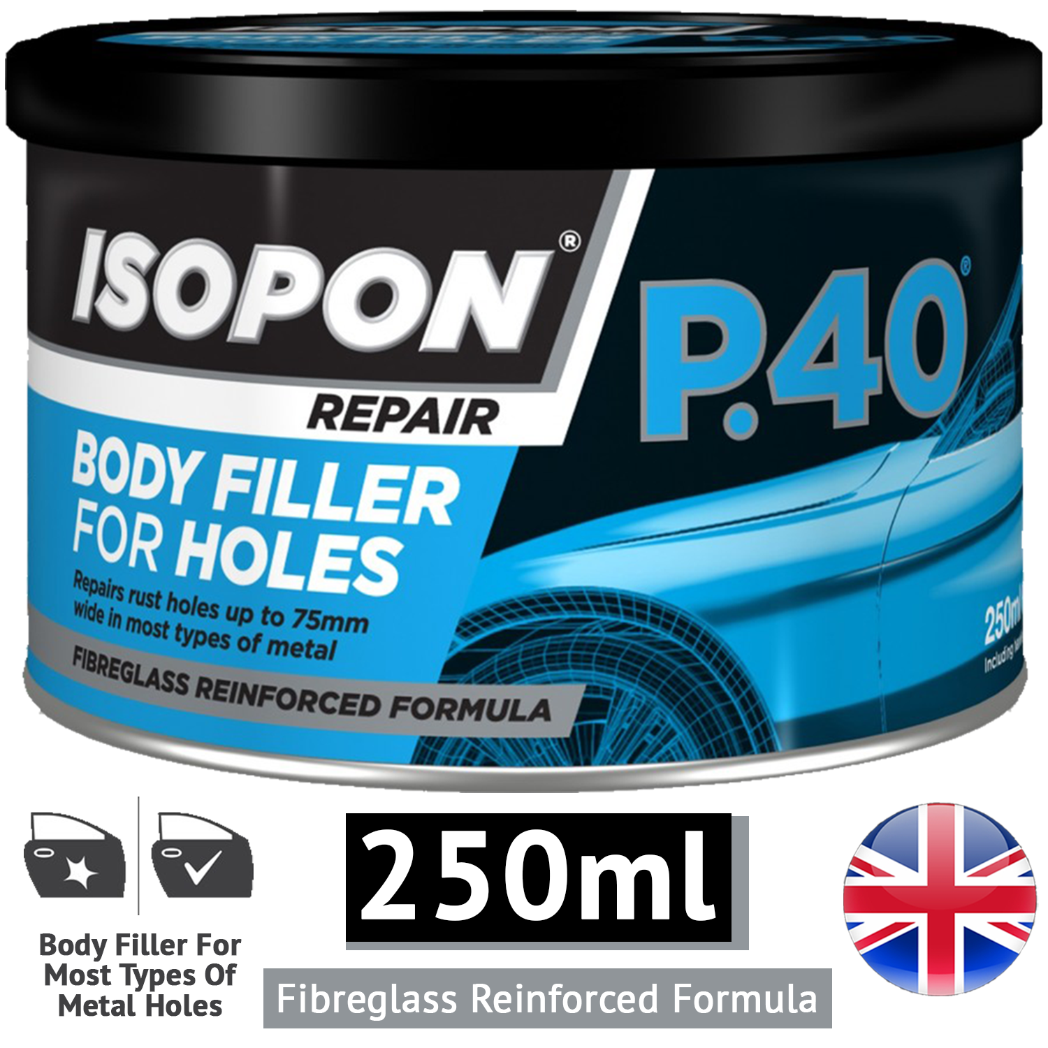 Upol Isopon P40/S Car Body Repair Paste Fibre Glass Body Filler ...