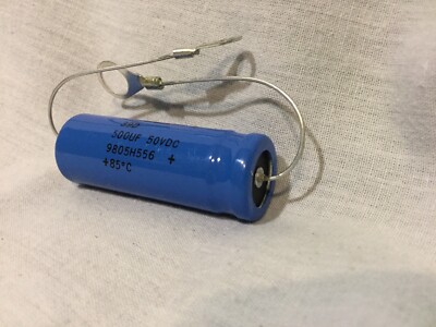 2 pack VTG SPRAGUE 39D AXIA/ELECTROLYTIC CAPACITOR 500UF-50VDC 9805h556 ...