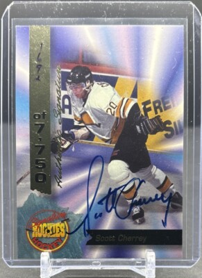 1994-95 SIGNATURE ROOKIES Hockey #5 Scott Cherrey Centennials Auto ...