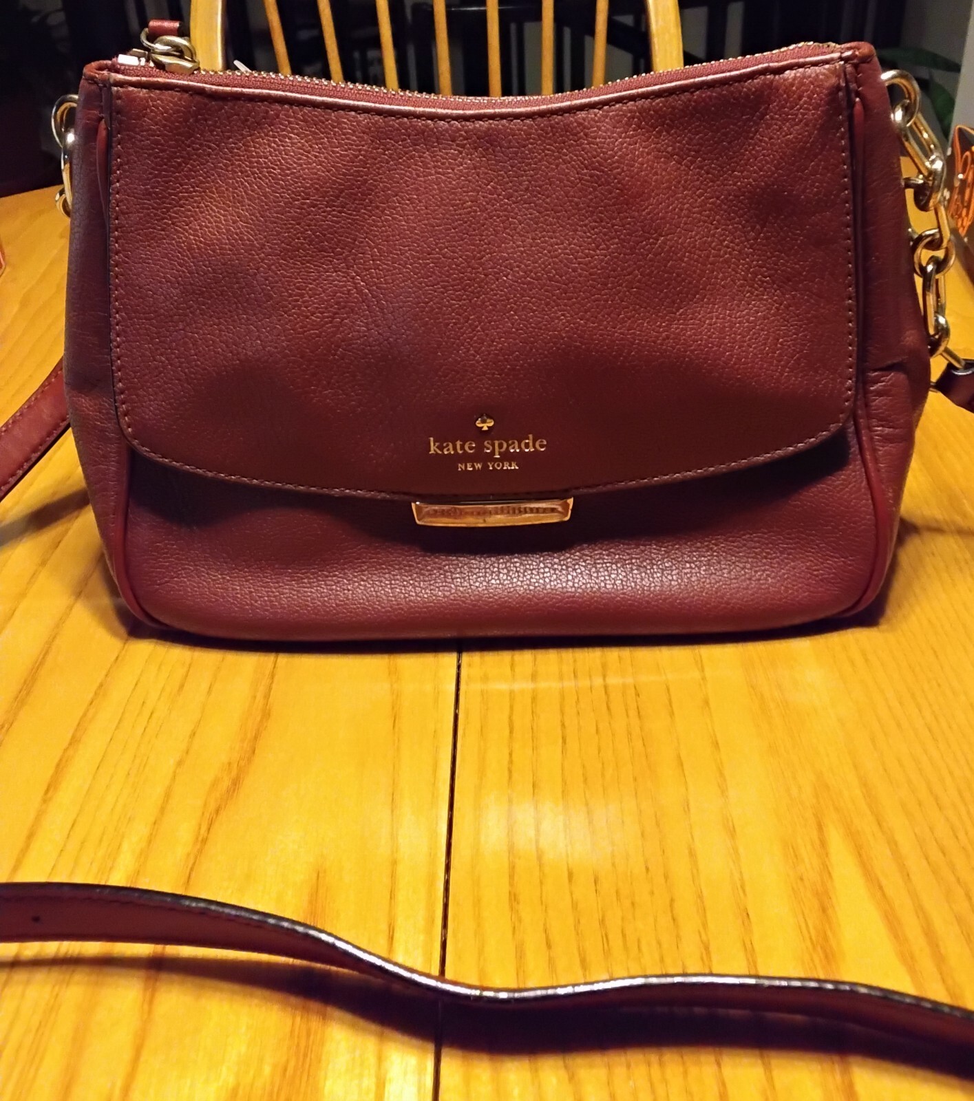 Kate Spade Burgundy Leather Shoulder Bag RN 0102760/ CA 57710 Excellent ...