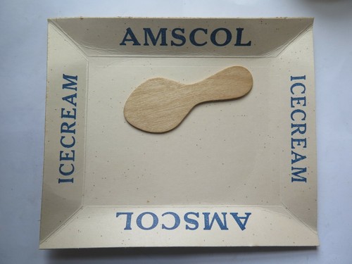 AMSCOL ICECREAM CARDBOARD TRAY & SPOON in EXCELLENT CONDITION c1950s ...